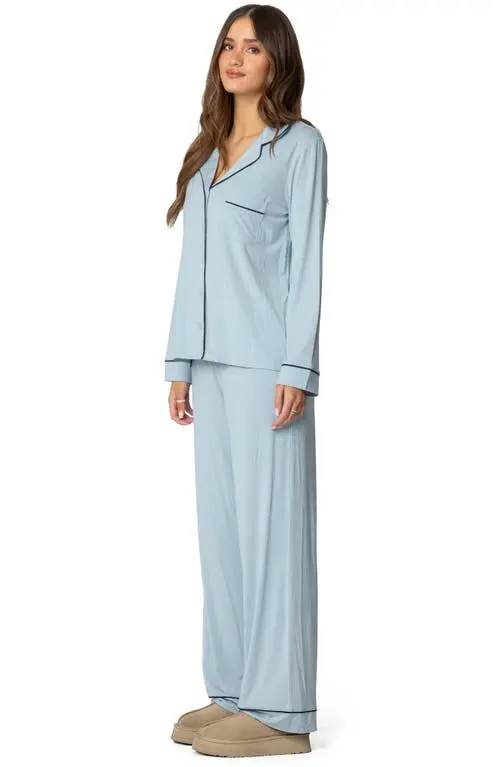 EDIKTED Jeanette Pajama Pants - Light-blue