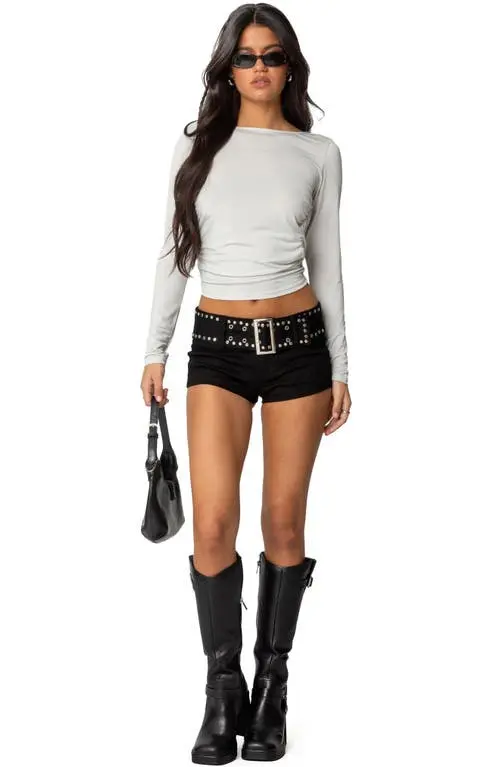 EDIKTED Kristy Open Cowl Back Top - Light-gray
