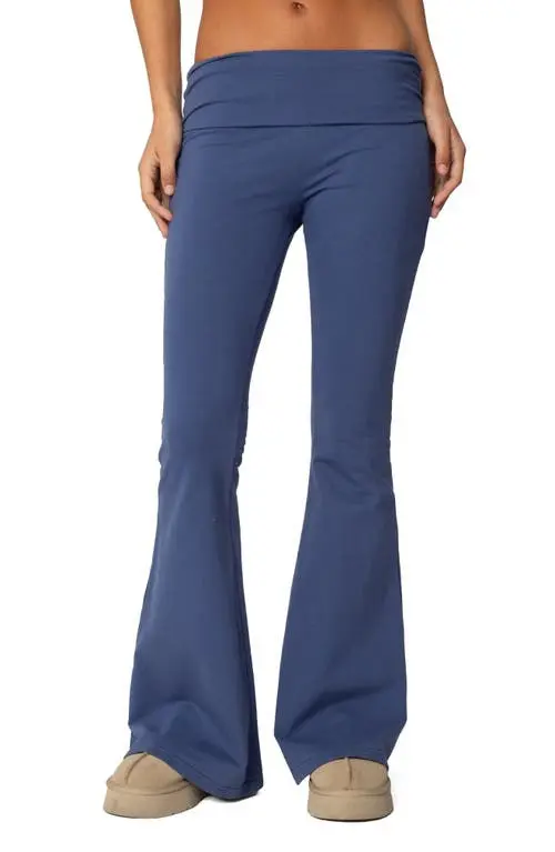 EDIKTED Aiyana Foldover Waistband Flare Pants