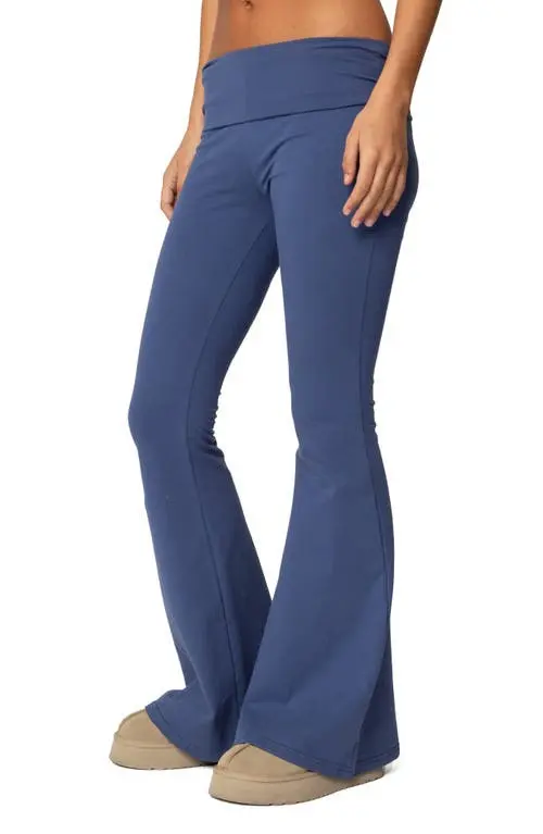 EDIKTED Aiyana Foldover Waistband Flare Pants