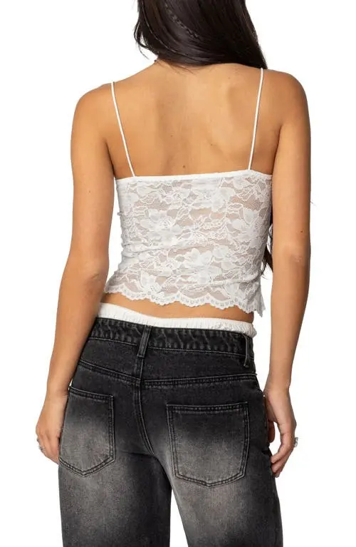 EDIKTED Rut Floral Lace Tank Top