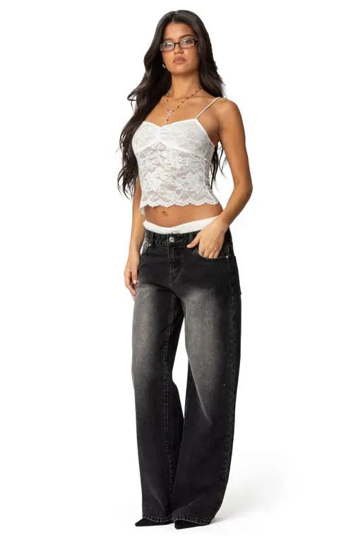 EDIKTED Rut Floral Lace Tank Top