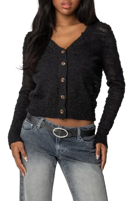 EDIKTED Georgie Textured Cropped Cardigan