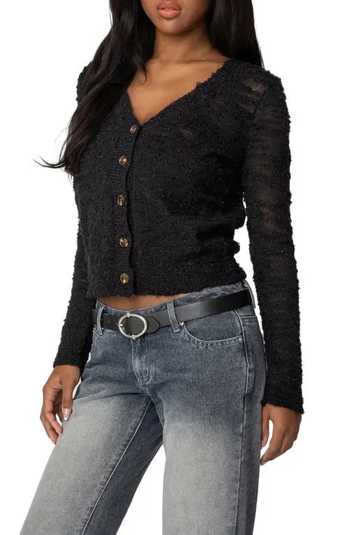 EDIKTED Georgie Textured Cropped Cardigan