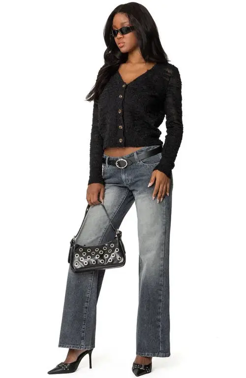 EDIKTED Georgie Textured Cropped Cardigan