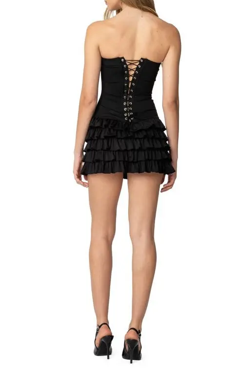 EDIKTED Sofia Strapless Ruffle Mini Dress