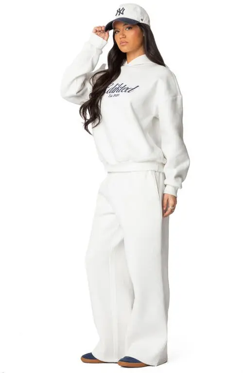 EDIKTED Oversized Fleece Hoodie - White