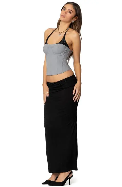 EDIKTED Jara Layered Lace Halter Corset