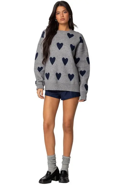 EDIKTED Big Heart Oversize Sweater