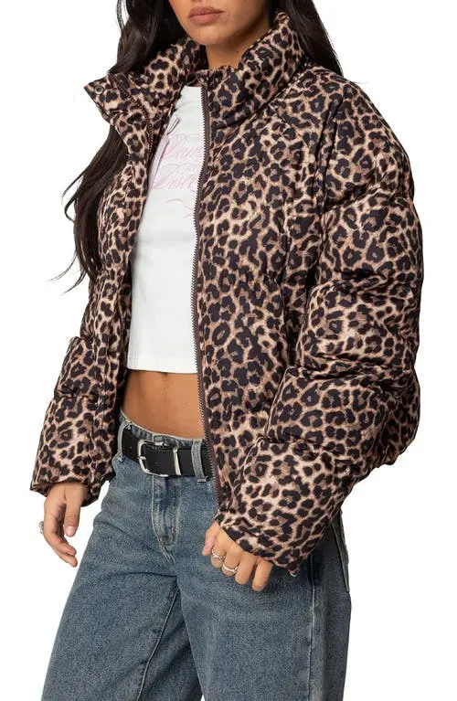 EDIKTED Dalya Print Puffer Jacket