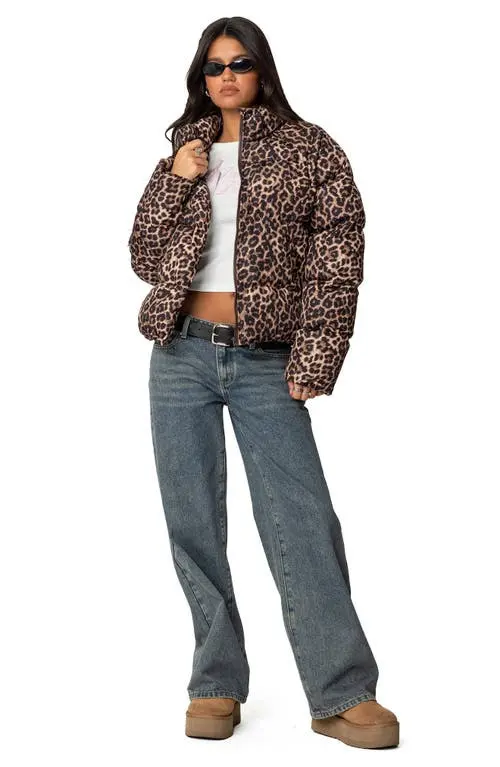 EDIKTED Dalya Print Puffer Jacket