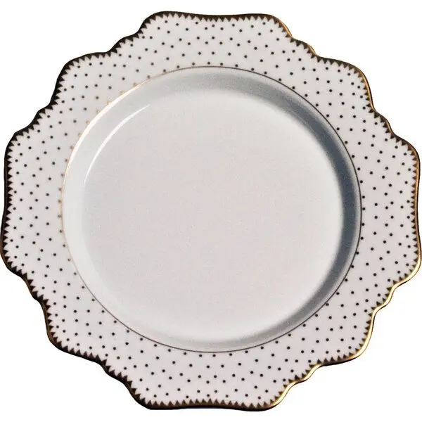 ANNA WEATHERLEY Simply Anna Antique Polka Salad Plate - White/gold