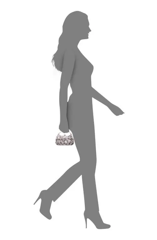 Nina Brando Snake Embossed Top Handle Bag - Ivory Multi