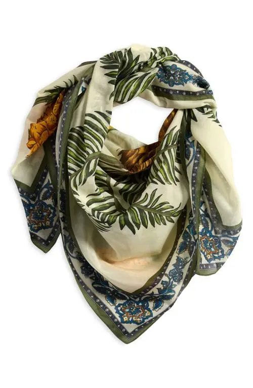Echo Palma Paradisi Cotton & Silk Square Scarf - Natural
