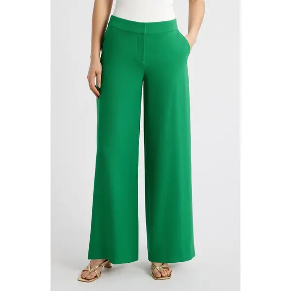 TAHARI ASL Wide Leg Pants - Emerald