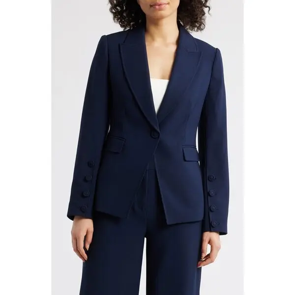 TAHARI ASL One-button Blazer - Deep Navy