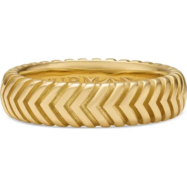 David Yurman 18k Chevron Band Ring - Gold