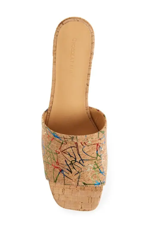 CHOCOLAT BLU Cindy Slide Sandal - Graffiti Cork