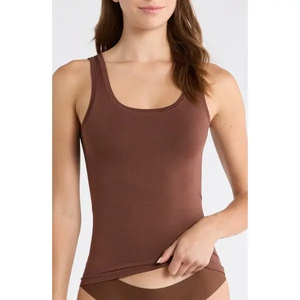 Nordstrom Seamless Tank - Brown Bitter