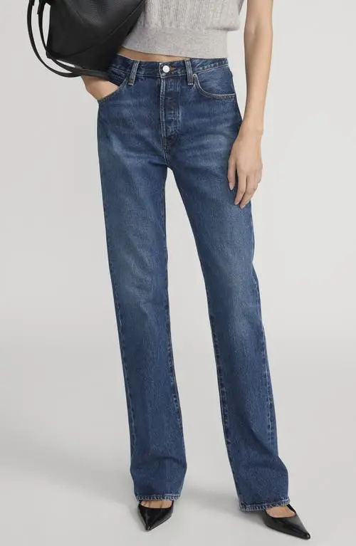 FRAME Vertical High-waist Straight-leg Jeans - Logic