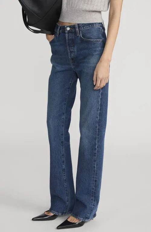 FRAME Vertical High-waist Straight-leg Jeans - Logic