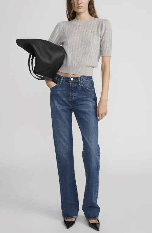 FRAME Vertical High-waist Straight-leg Jeans - Logic