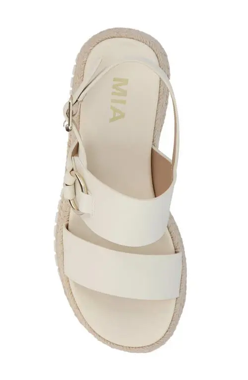 Mia Yuna Espadrille Platform Wedge Sandals - Bone