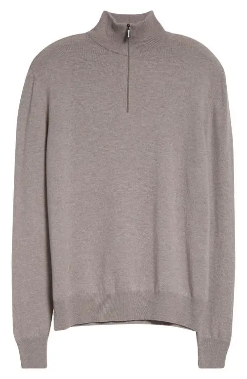 Massimo Alba Half Zip Cashmere Pullover - Tortora