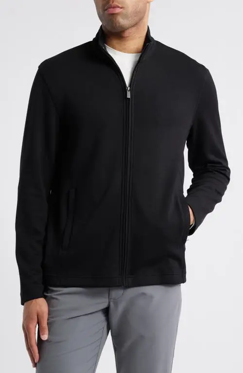Johnston & Murphy Relaxed Fit Zip-up Sweatshirt - Black