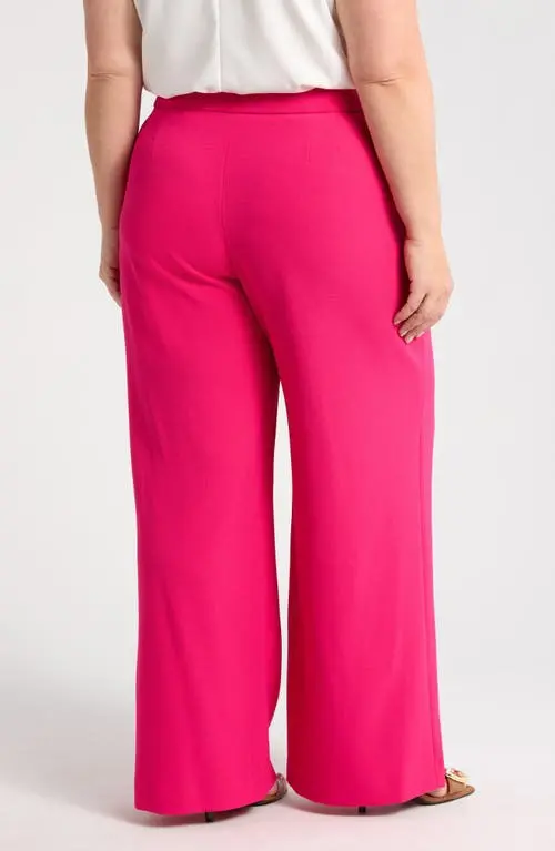 TAHARI ASL Wide Leg Trousers - Raspberry