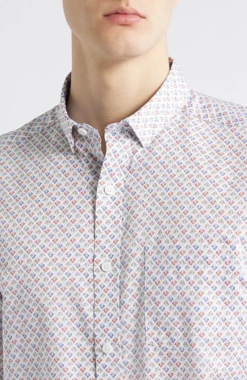 Johnston & Murphy Fan Print Button-up Shirt