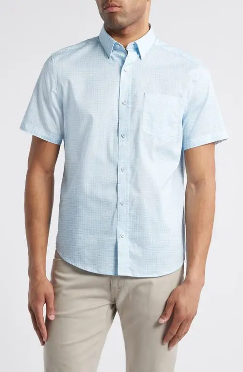 Johnston & Murphy Diamond Print Short Sleeve Button-up Shirt