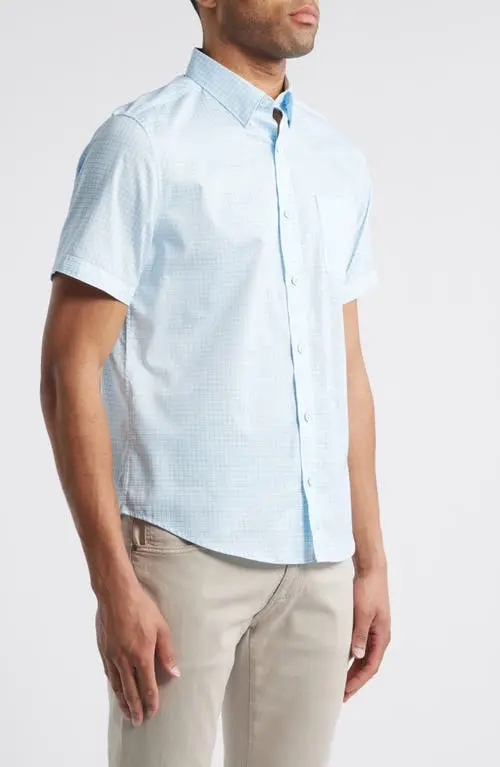 Johnston & Murphy Diamond Print Short Sleeve Button-up Shirt
