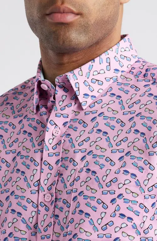 Johnston & Murphy Sunglasses Print Short Sleeve Button-down Shirt