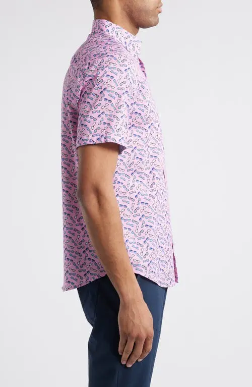 Johnston & Murphy Sunglasses Print Short Sleeve Button-down Shirt