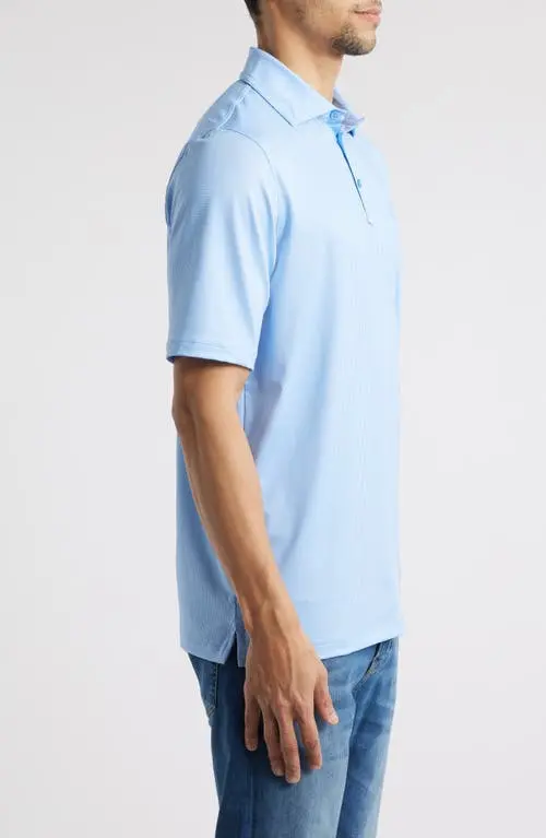 Johnston & Murphy Xc4® + Cool Degree™ Microprint Performance Golf Polo - Light Blue/white