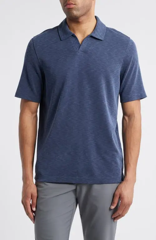 Johnston & Murphy Vintage Slub Modal Blend Johnny Collar Polo - Navy