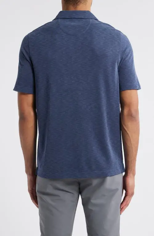 Johnston & Murphy Vintage Slub Modal Blend Johnny Collar Polo - Navy