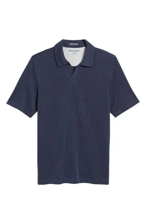 Johnston & Murphy Vintage Slub Modal Blend Johnny Collar Polo - Navy
