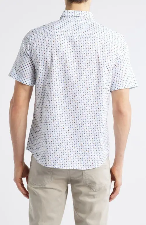 Johnston & Murphy Ditsy Floral Print Short Sleeve Button-up Shirt