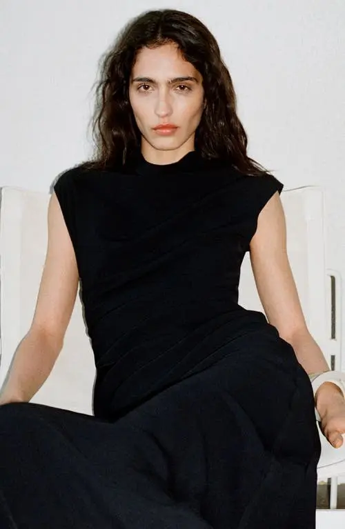 Mango Funnel Neck Pleated A-Line Maxi Dress In Black - 55% Off |  Editorialist