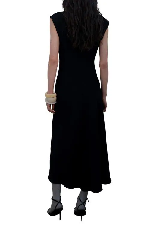 long white maxi dresses with long sleeve Modal Plunge Neck Long Sleeve Maxi Dress in White main image 1
