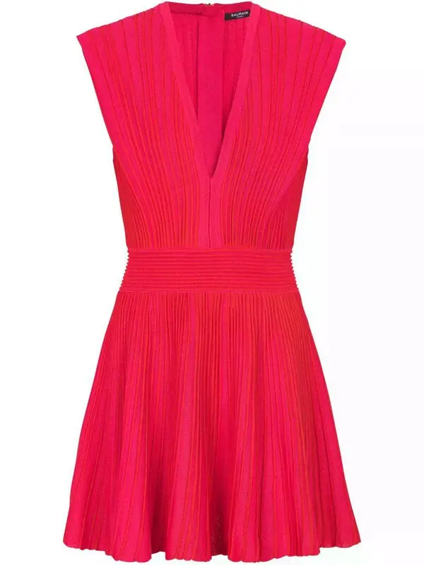 Balmain Raised-seam Mini Dress - Pink