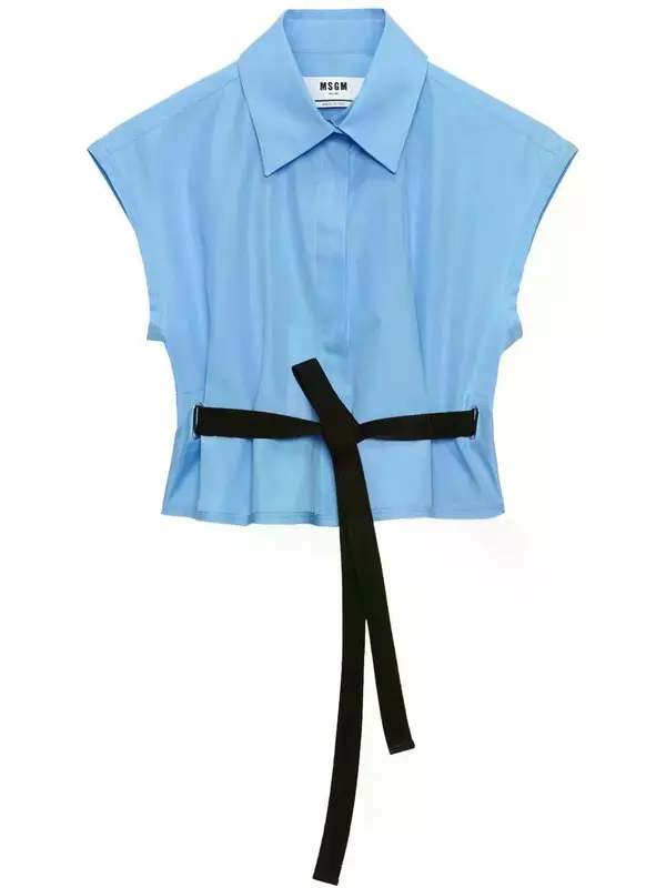 MSGM Belted Blouse - Blue