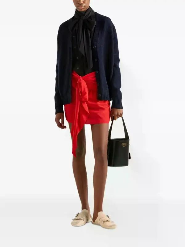 Prada Crepe De Chine Mini Skirt