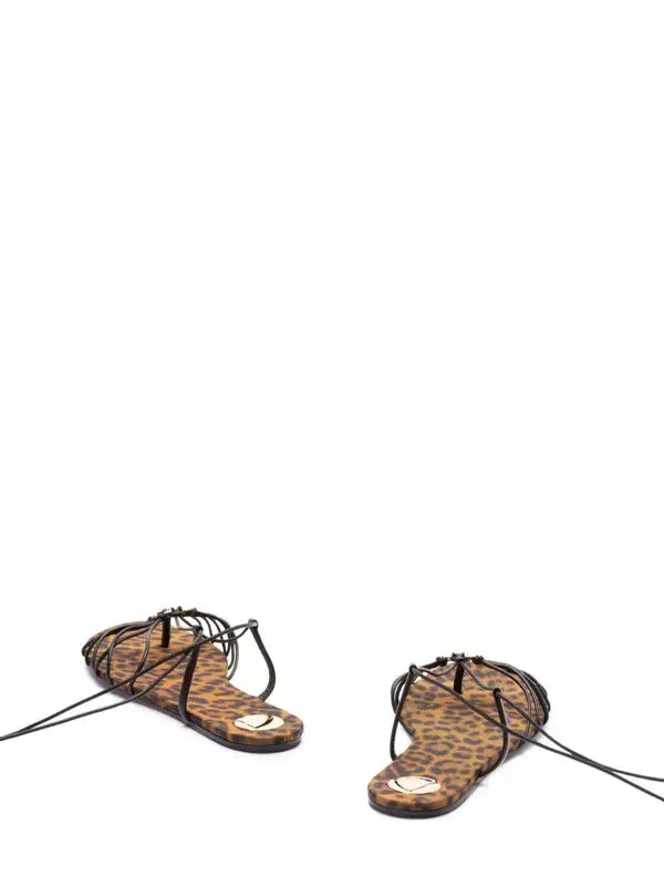 Saint Laurent Babylone Leopard Sandals - Neutrals