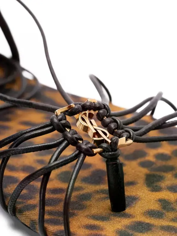 Saint Laurent Babylone Leopard Sandals - Neutrals