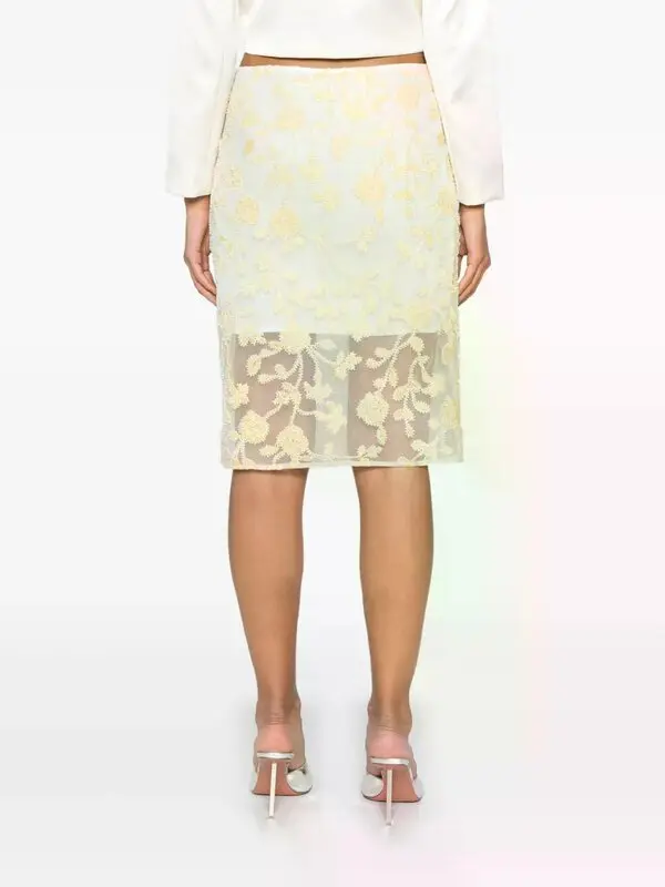 ROTATE BY BIRGER CHRISTENSEN Floral-beaded Pencil Skirt