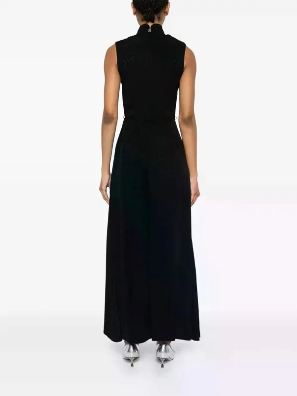 ROTATE BY BIRGER CHRISTENSEN Floral-appliqué Maxi Dress - Black