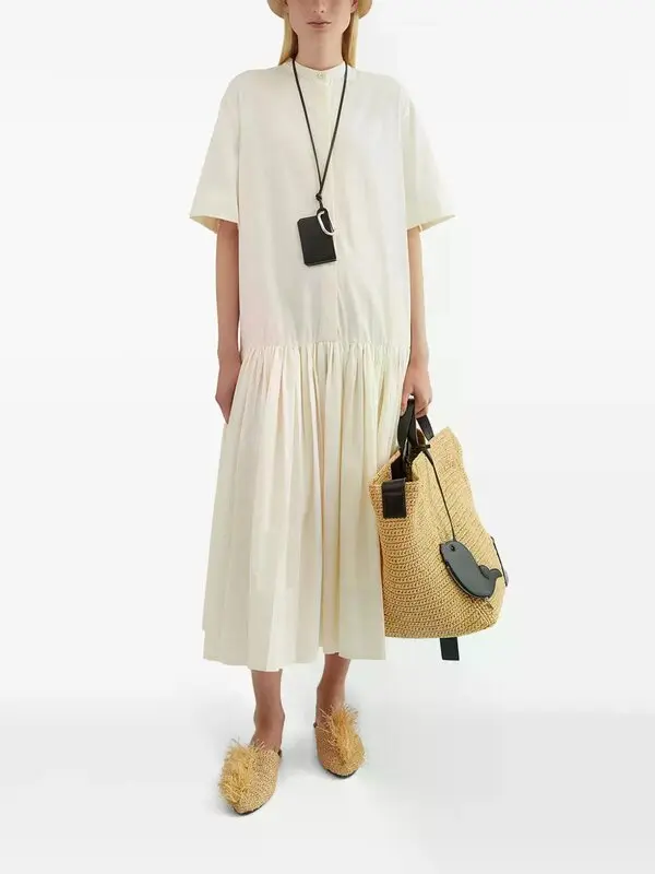 JIL SANDER Cotton Shirt Dress - Neutrals